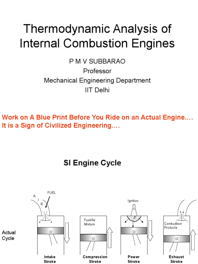 Thermodynamic Analysis of Internal Combustion Engines | Internal ...