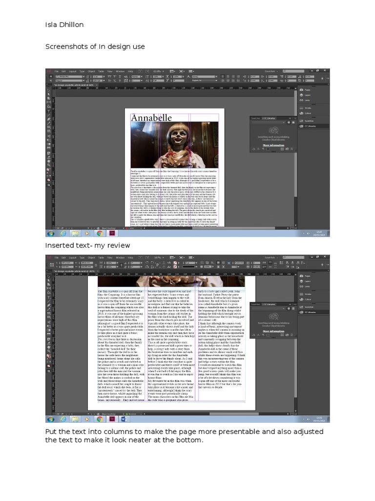 InDesign Layout Review and Adjustments | PDF