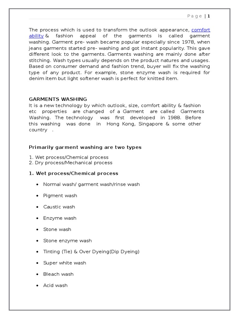 Selected Garments Washing | PDF | Washing Machine | Dyeing