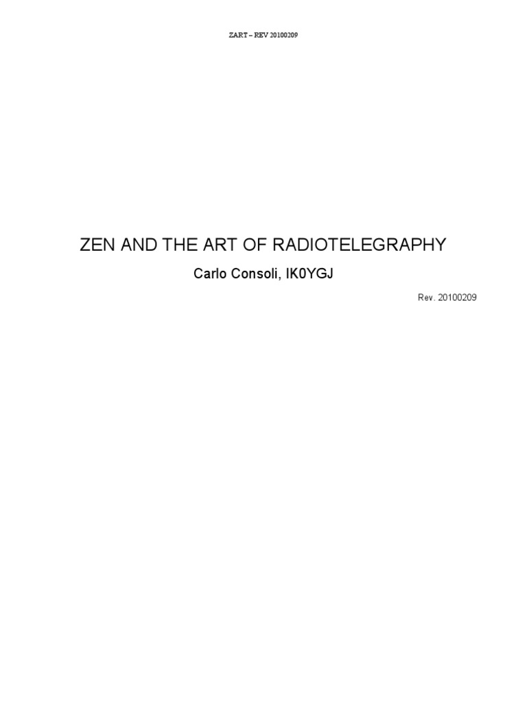 Zen and The Art of Radiotelegraphy | PDF | Telegraphy | Amygdala Zen and The Art of Radiotelegraphy | PDF | Telegraphy | Amygdala