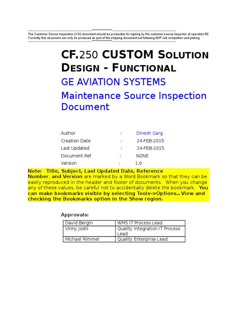 The Customer Source Inspection | PDF | Business Process | Parameter ...