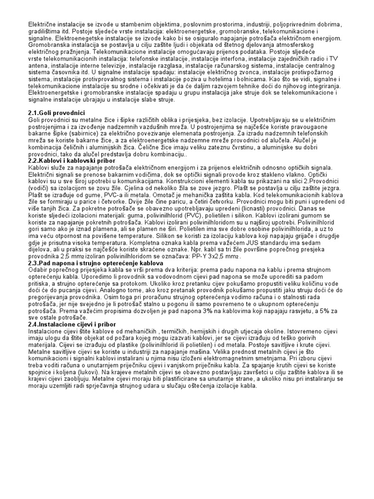 Električne Instalacije Priprema 05.09 Septembar | PDF