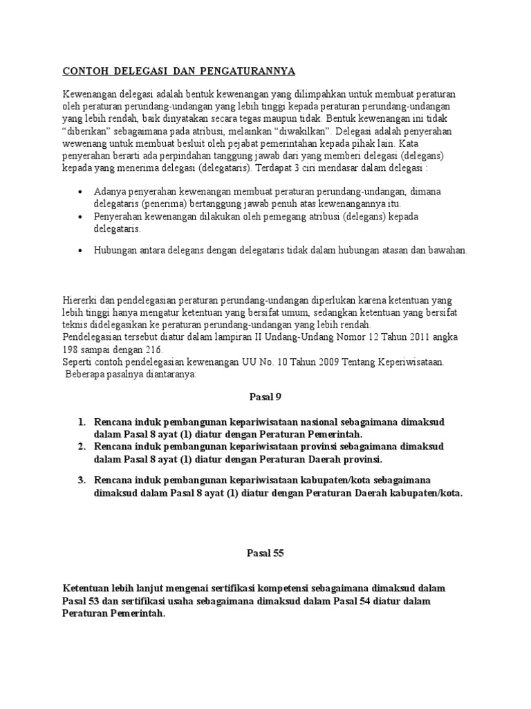 Delegasi Wewenang dalam Regulasi | PDF | Pengelolaan Keuangan & Uang