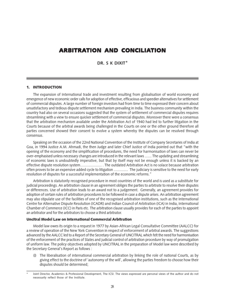 Arbitration and Conciliation | PDF | Mediation | Alternative Dispute Resolution