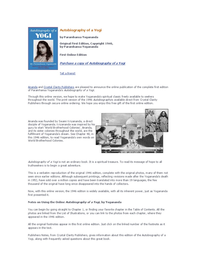 Autobiography of A Yogi | PDF | Paramahansa Yogananda | Spirituality