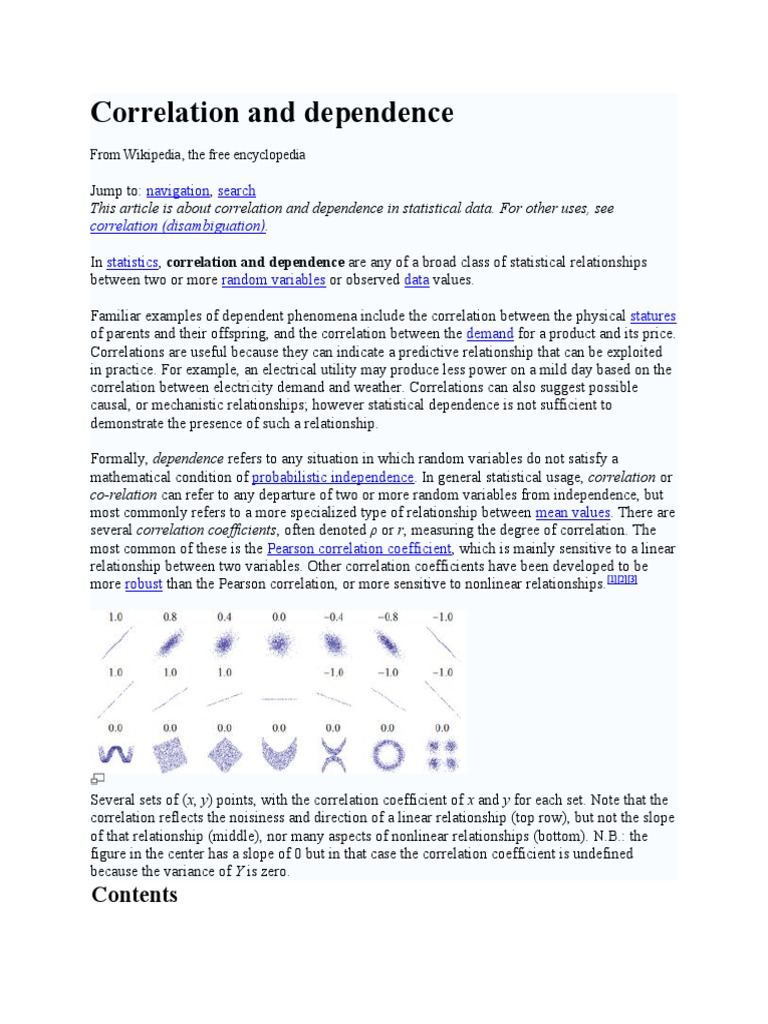 Correlation and Dependence: Navigation Search | PDF | Correlation And Dependence | Multivariate ...