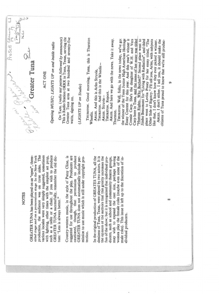 Greater Tuna Script | PDF