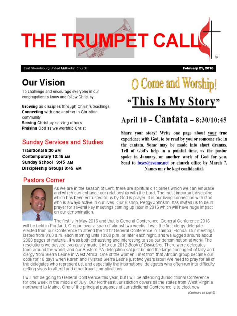 The Trumpet Call: Our Vision | PDF | Bishop | United Methodist Church