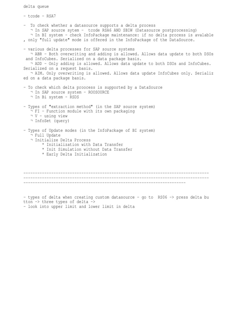 SAP Delta Processes Guide | PDF