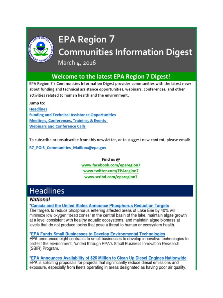 EPA Region 7 Communities Information Digest - Mar 4, 2016 | PDF ...