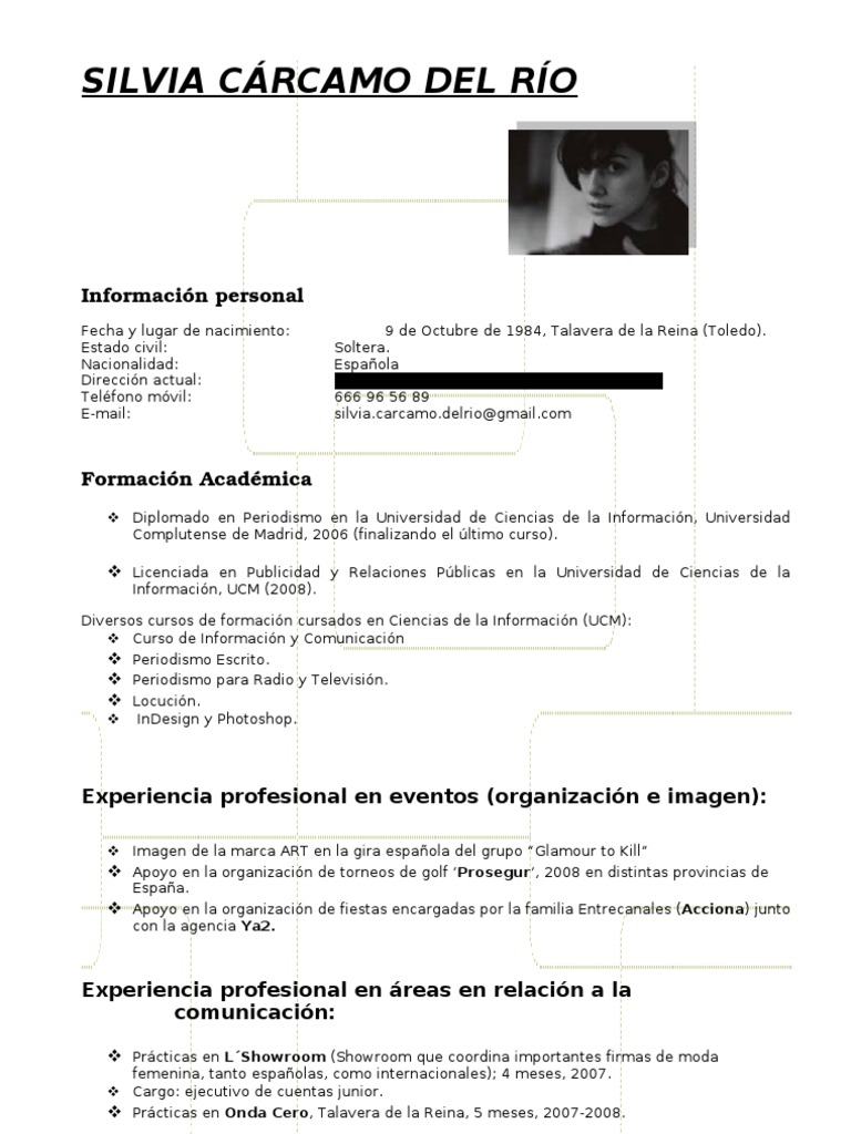 CV Silvia Cárcamo | PDF | Microsoft Outlook | Marketing