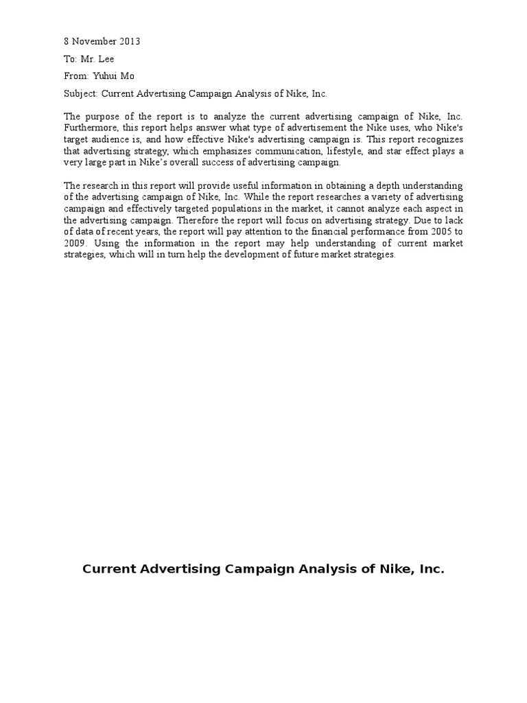Nike Advertising Campaign Analysis 2013 | PDF | Advertising | Brand