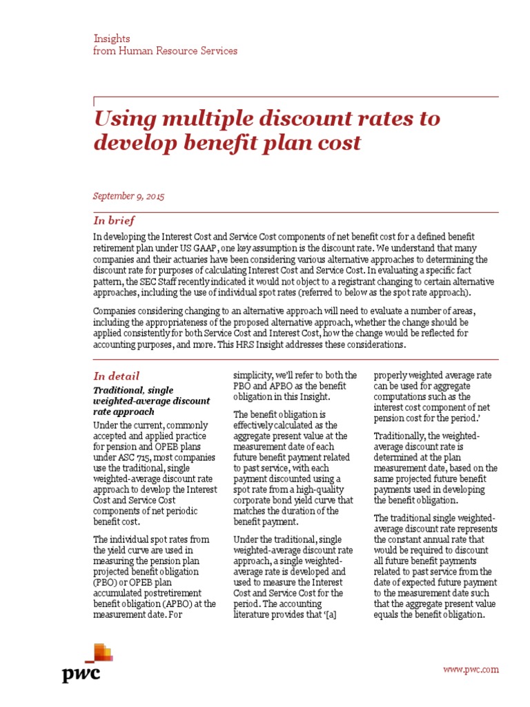 PWC Using Multiple Discount Rates Bulletin | PDF | Discounting ...