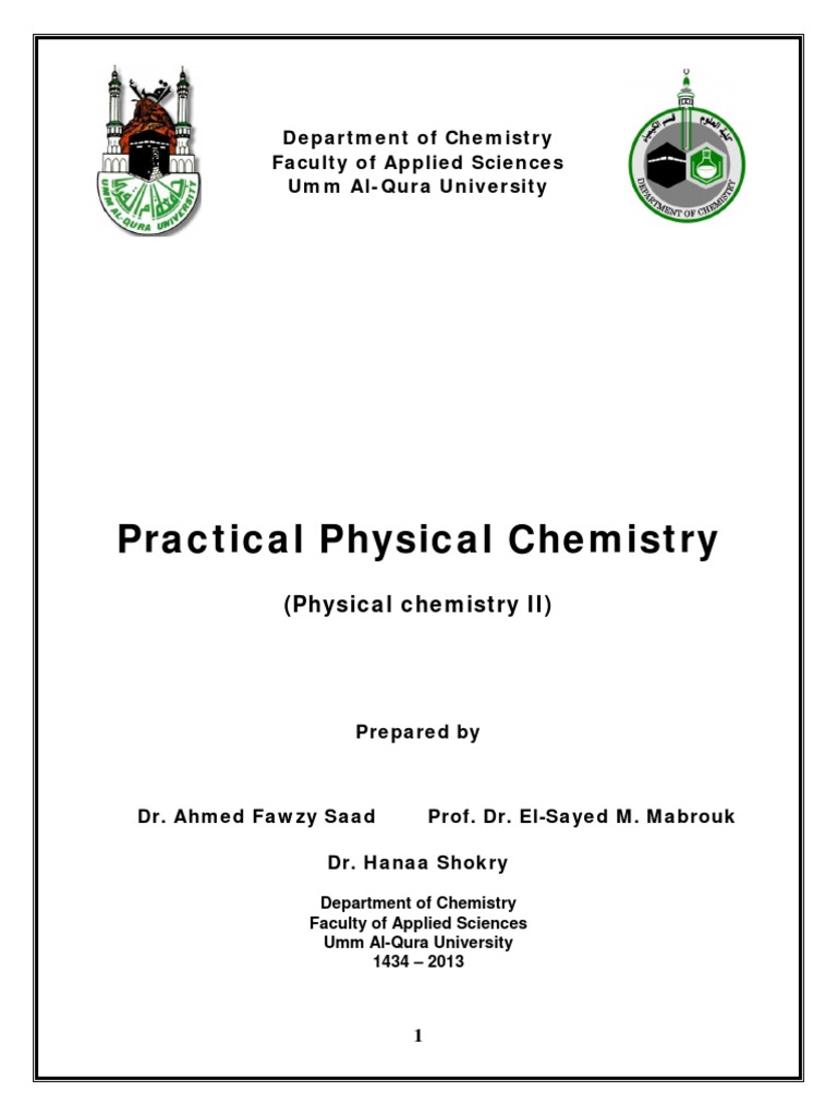 Practical Physical Chemistry Course | Download Free PDF | Chemical ...