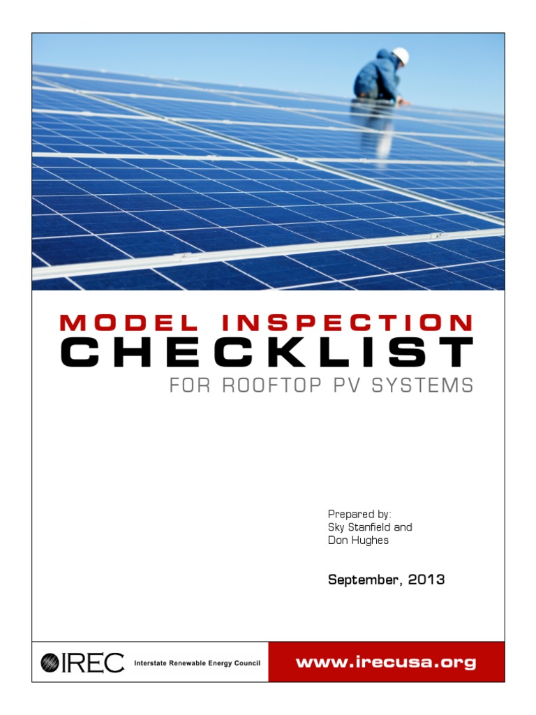 Model Inspection Checklist | Download Free PDF | Photovoltaic System ...