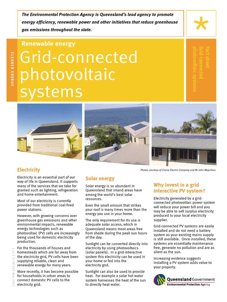 Benefits of Grid-Connected PV Systems | PDF | Photovoltaics ...