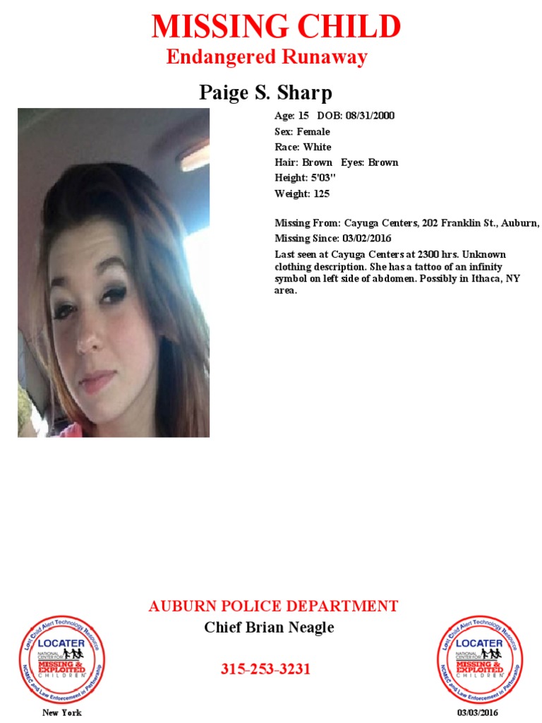 Paige Sharp Missing Person Poster | PDF | Sports & Recreation | Mystery ...