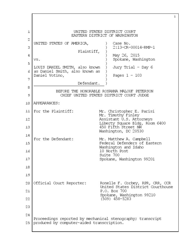 Louis Daniel Smith MMS Trial Summary | PDF | Conspiracy (Criminal ...