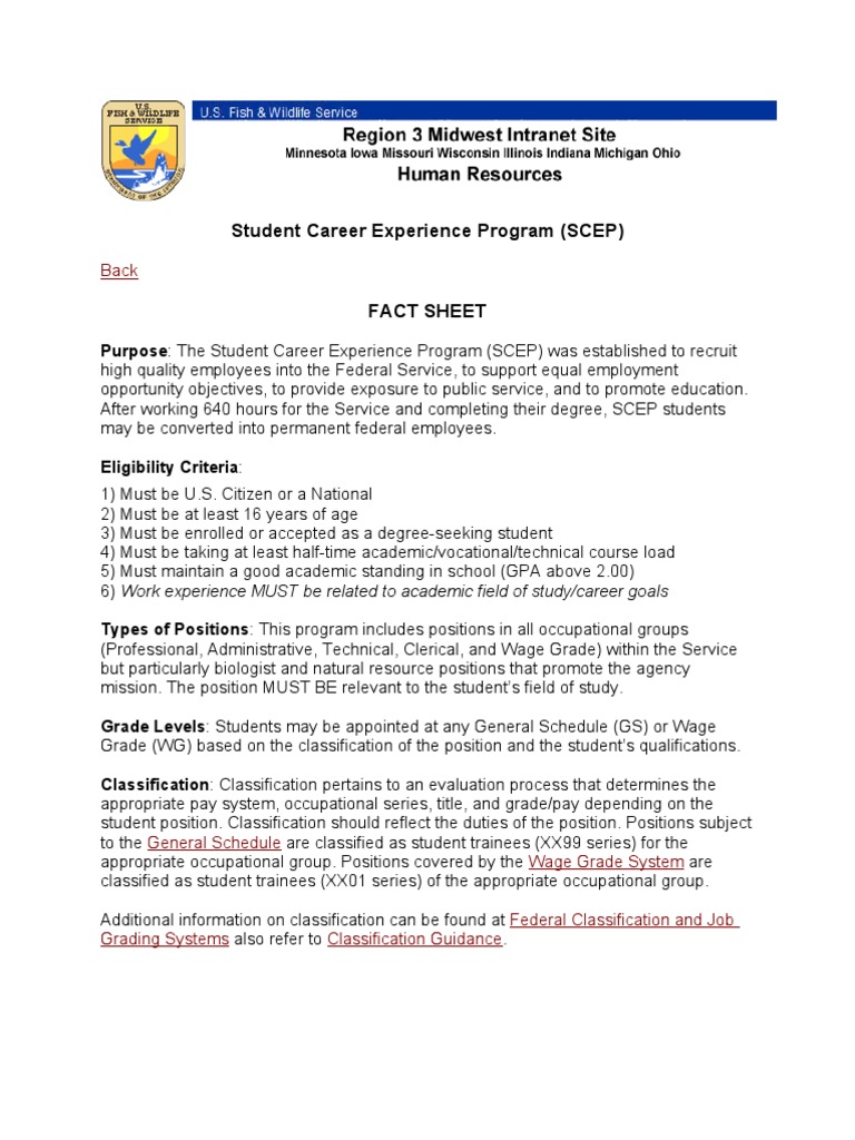 SCEP Fact Sheet | PDF | General Schedule (Us Civil Service Pay Scale) | Government