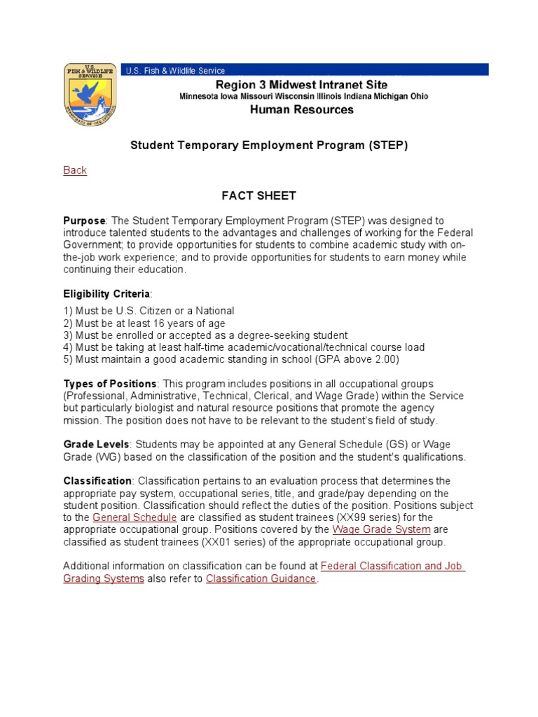 STEP Fact Sheet | PDF | General Schedule (Us Civil Service Pay Scale ...