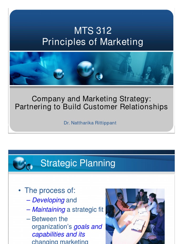 MTS 312 Principles of Marketing: Company and Marketing Strategy ...