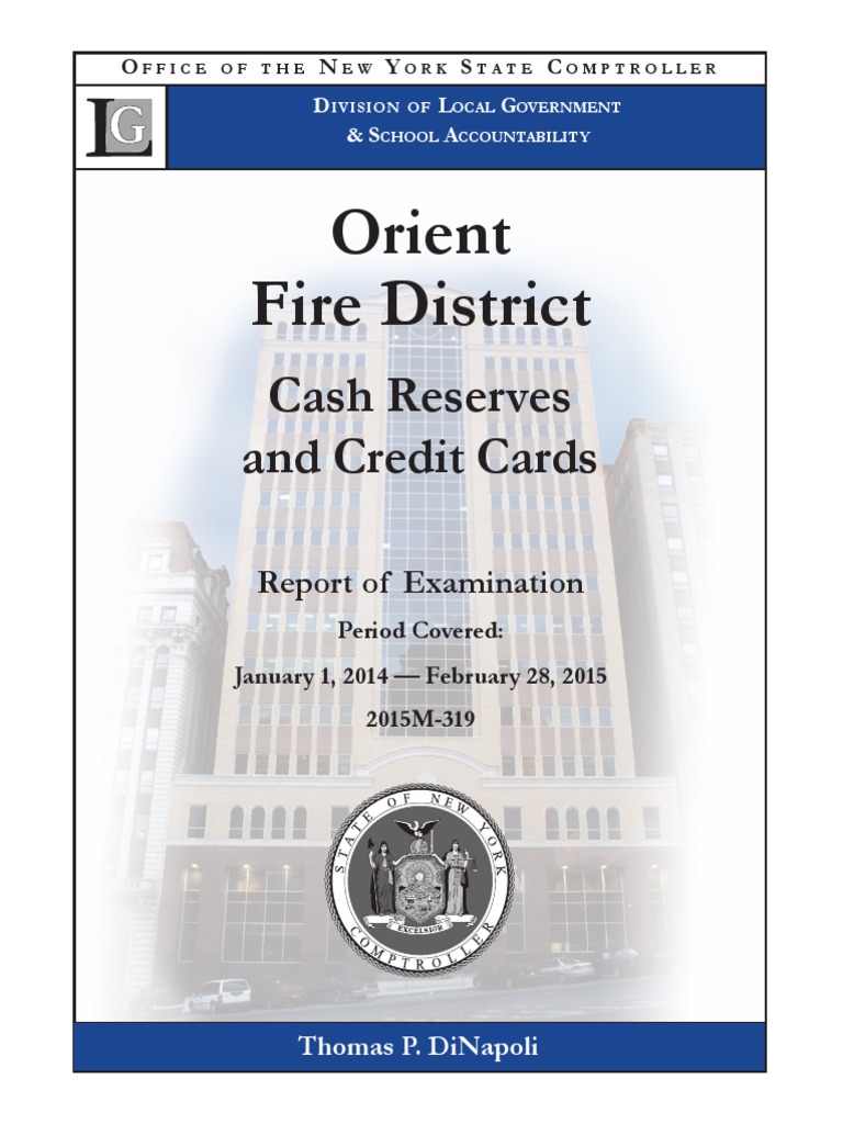 Orient Fire District State Comptroller Audit | PDF | Federal Deposit ...