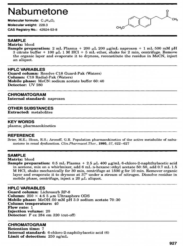 Nabumetone | PDF | Chromatography | High Performance Liquid Chromatography