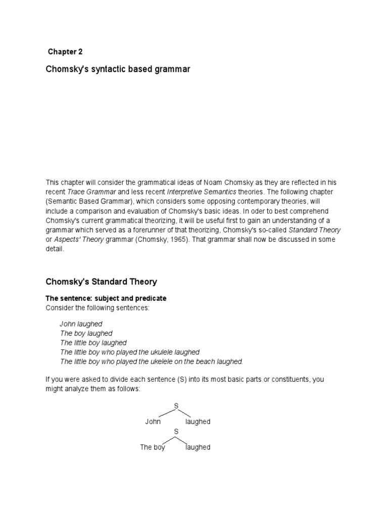 Chomsky's Syntactic Grammar Analysis | PDF | Phrase | Syntax