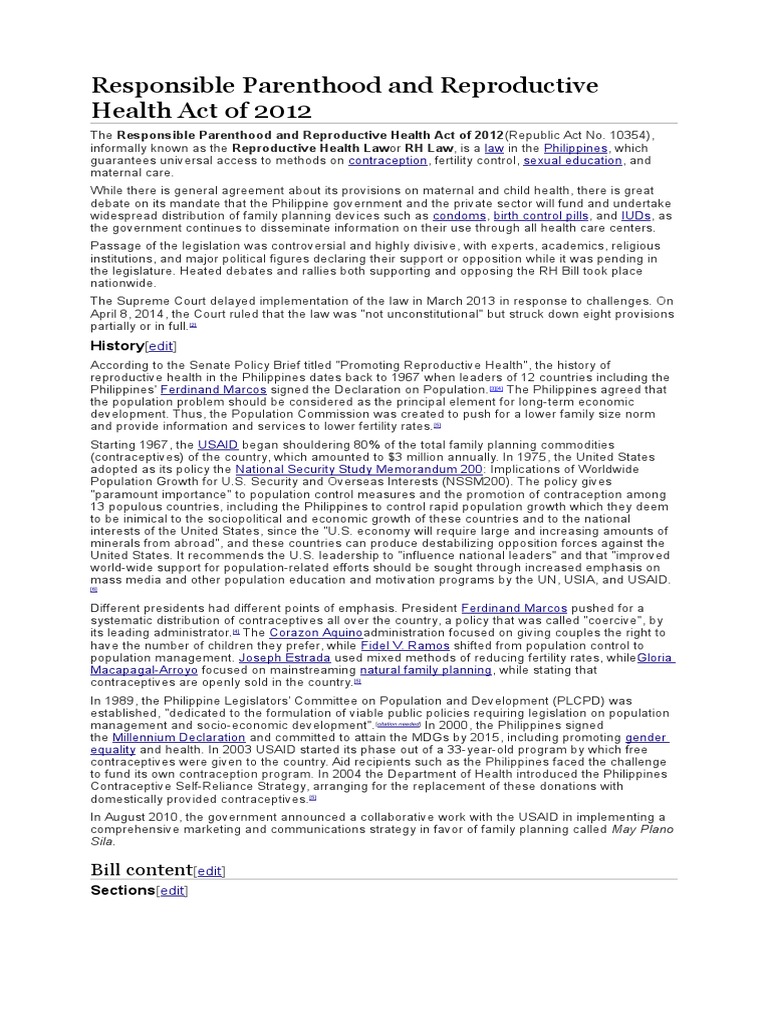Overview of the RH Law 2012 | PDF | Family Planning | Poverty