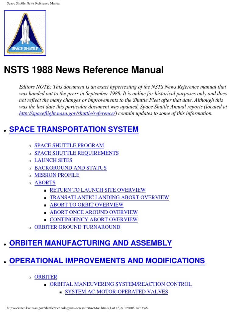 Space Shuttle Manual 1988 Pdf Space Shuttle Space Shuttle Orbiter