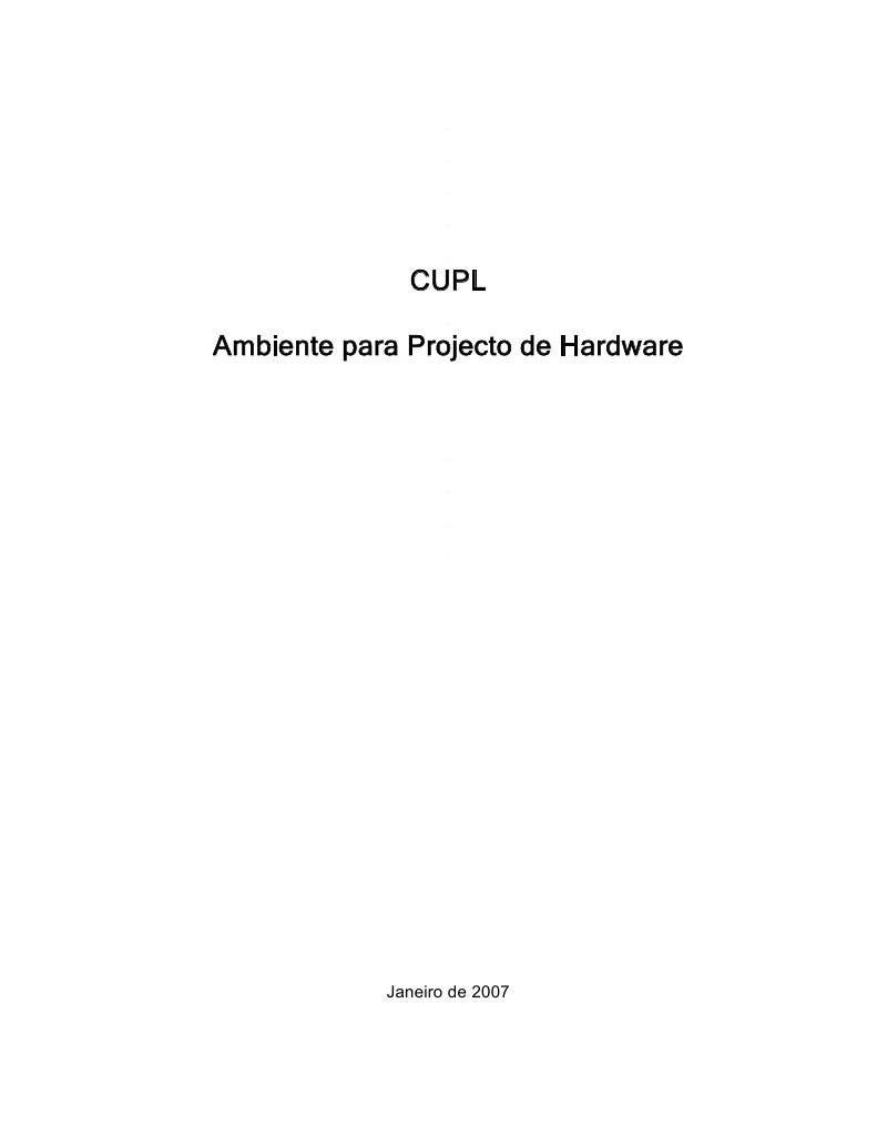 Manual CUPL Completo | PDF | Compilador | Eletrônicos digitais