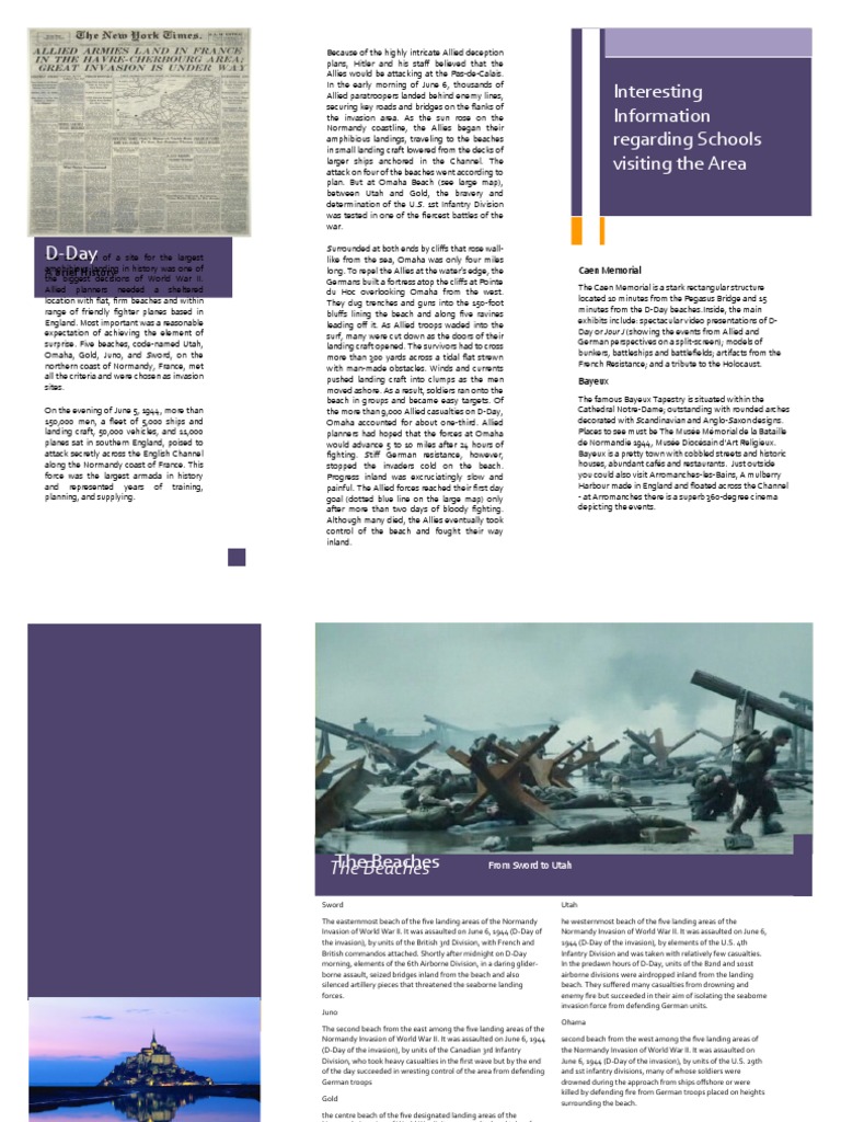 D Day Brochure | PDF | Normandy Landings | European Theatre Of World War II