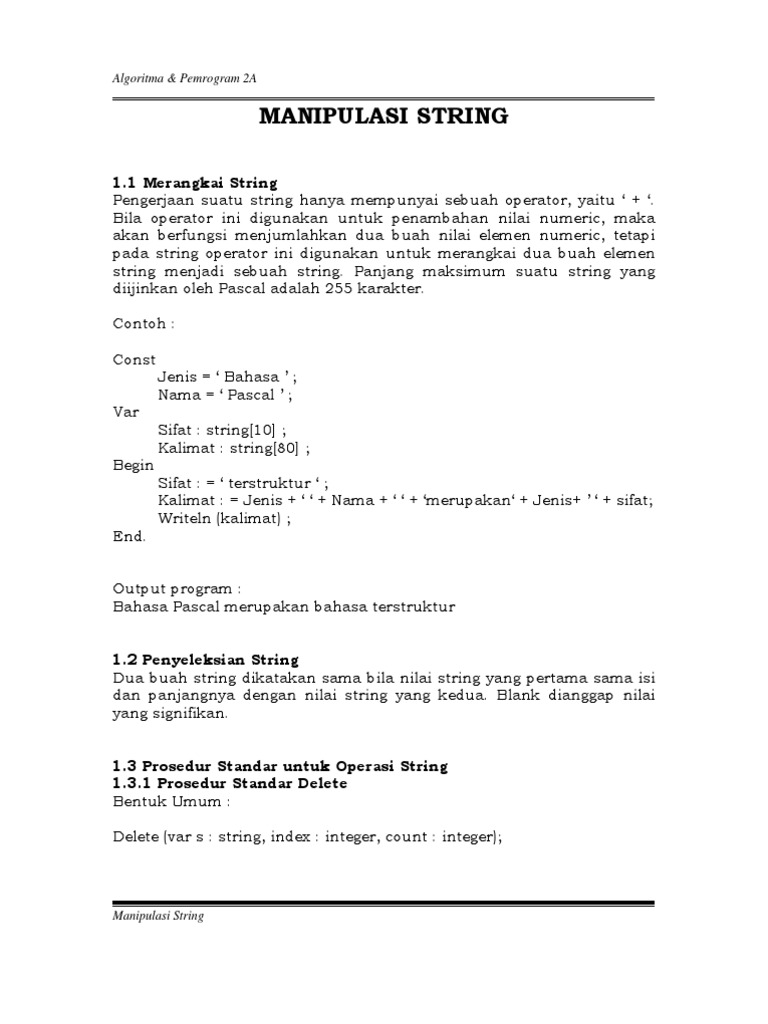 10 Manipulasi String | PDF 10 Manipulasi String | PDF