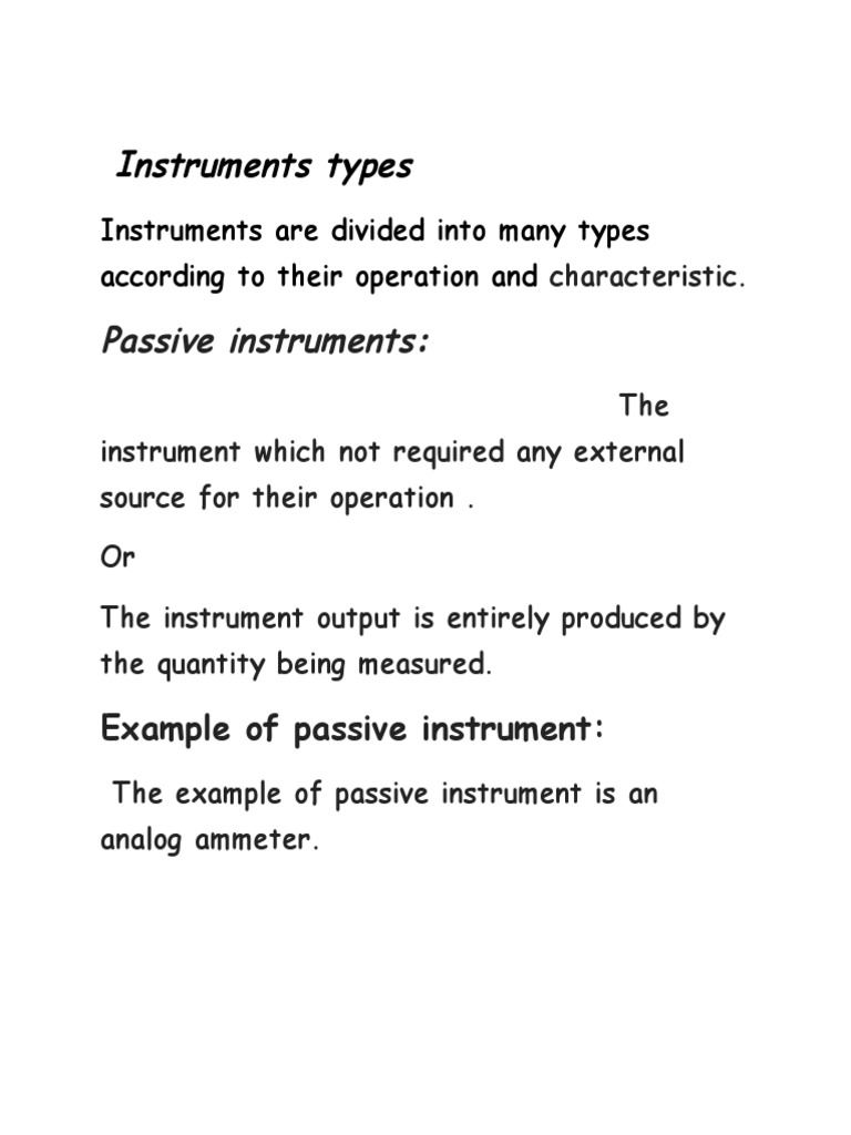 Instuments Types With Examples | PDF | Measuring Instrument | Electric ...