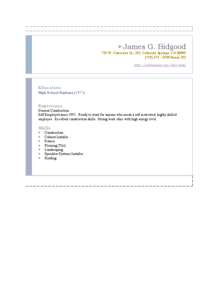 Skilled Construction Worker Resume | PDF