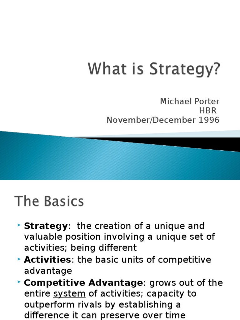 Understanding Porter's Strategy Framework | PDF | Competitive Advantage ...