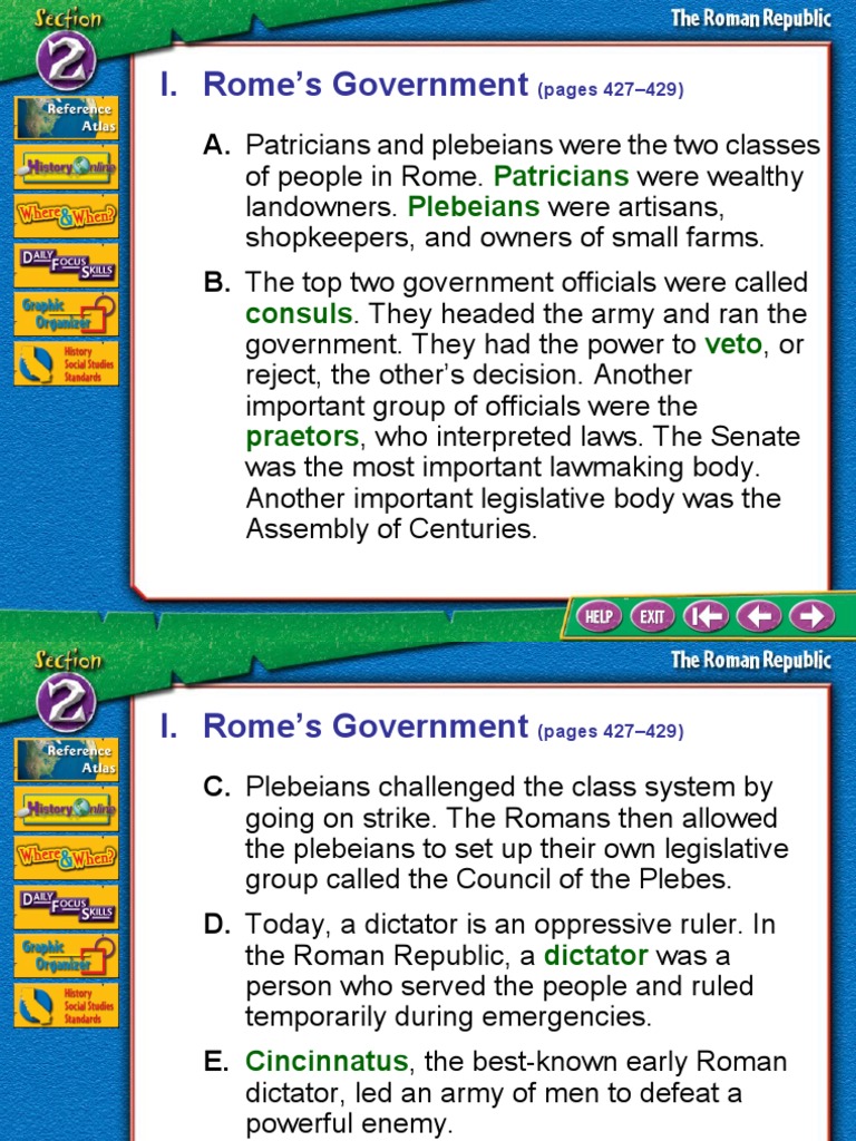 I. Rome's Government: A. Patricians | PDF | Augustus | Julius Caesar