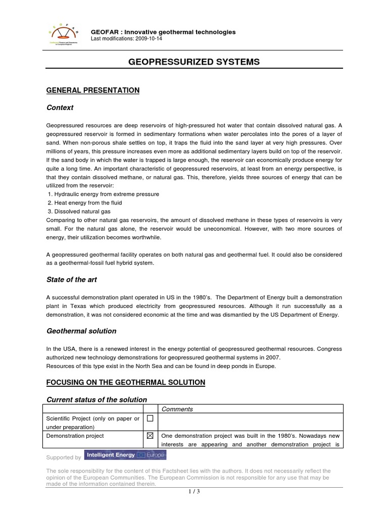 Geopressured Geothermal Energy Insights | PDF | Geothermal Energy ...
