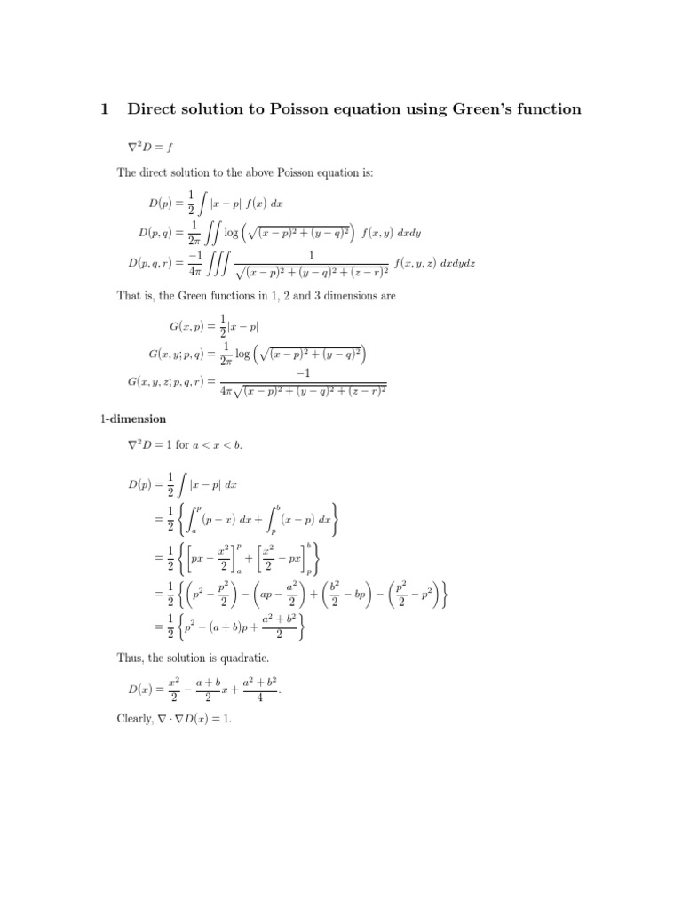 Direct Poisson Equation Solutions | PDF