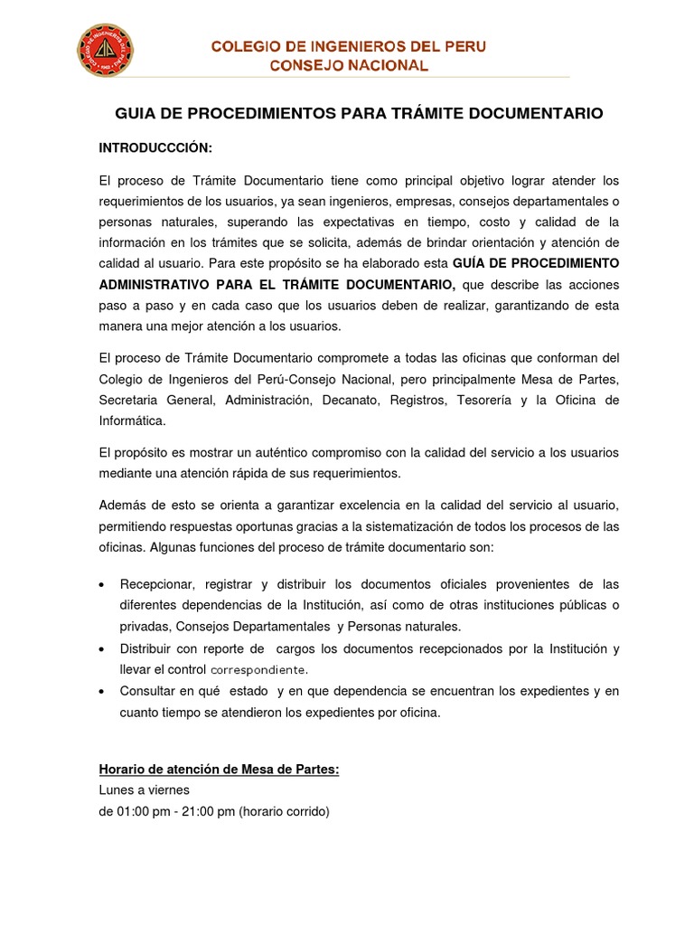 Guía de Trámite Documentario Eficiente | PDF | Documento | Calidad ...