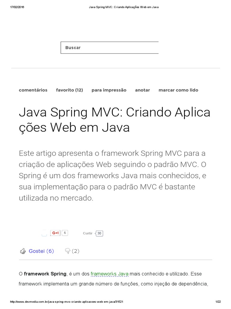 Java Spring Mvc Criando Aplicações Web Em Java Pdf Model View Controller Mvc