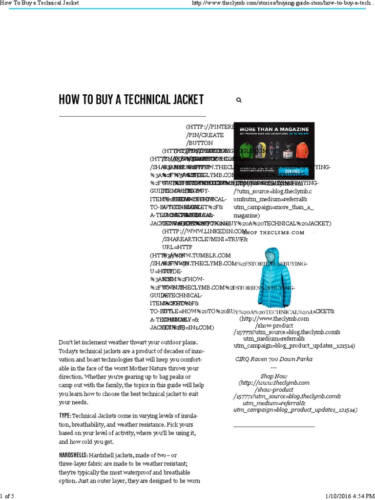 How To Buy A Technical Jacket | PDF | Seam (Sewing) | Clothing