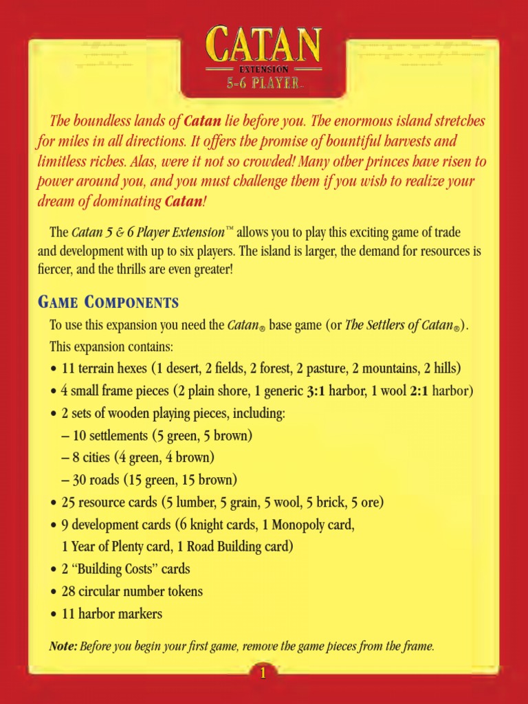 Catan Rulebook | PDF | Gaming | Tabletop Games