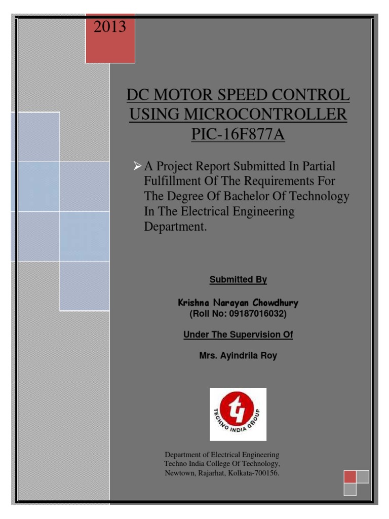 FinalYearProject-DC Motor Speed Control PIC16F877A | PDF | Microcontroller | Electric Motor