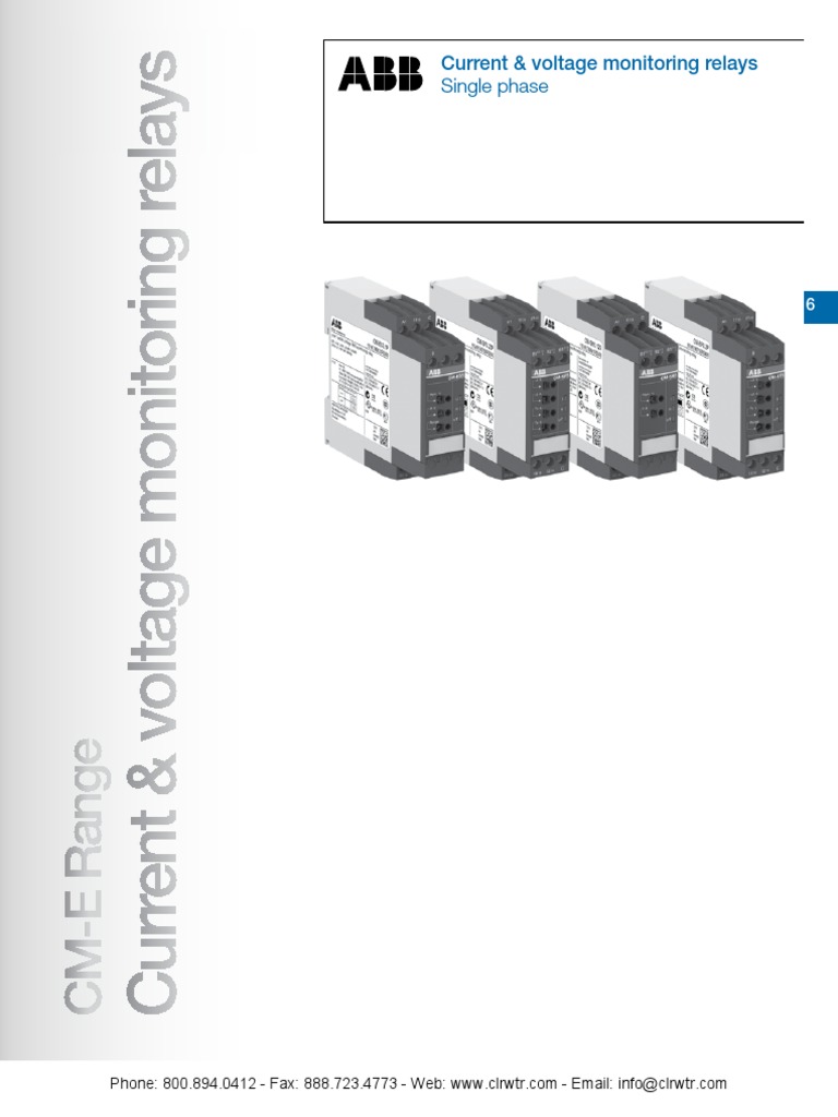 ABB Current Voltage Monitors | PDF | Relay | Electromagnetic Interference