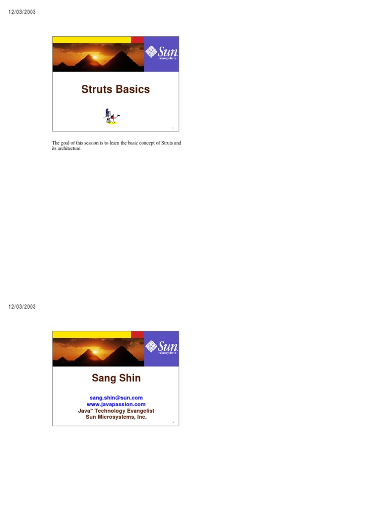 StrutsBasics Speakernoted | PDF | Model–View–Controller | Java Server Pages
