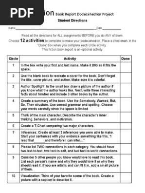 Dodecahedron Template Book Report