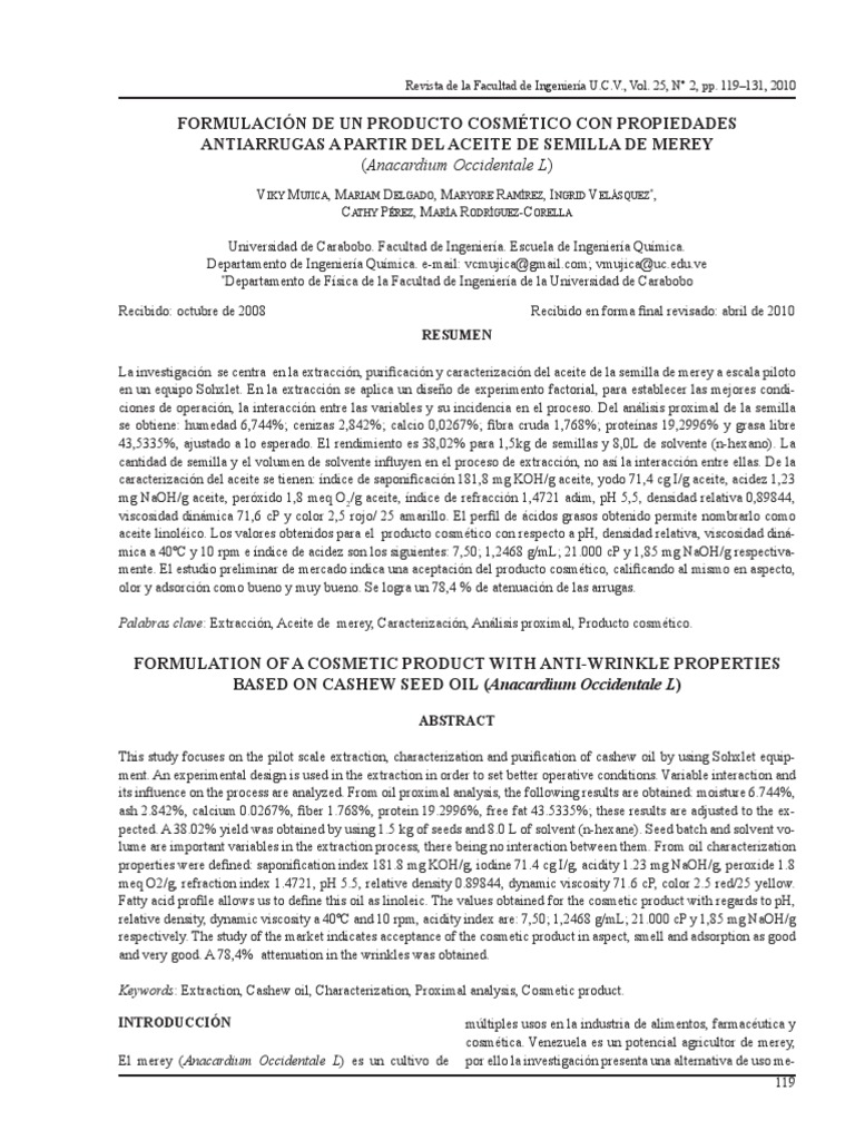 Crema Antiarrugas Merey | PDF | Petróleo | Emulsión