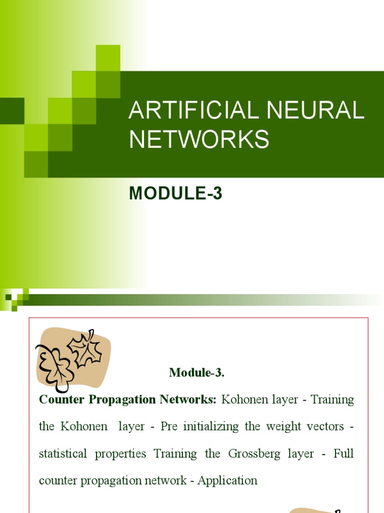 ARTIFICIAL NEURAL NETWORKS-moduleIII | PDF | Algorithms And Data ...