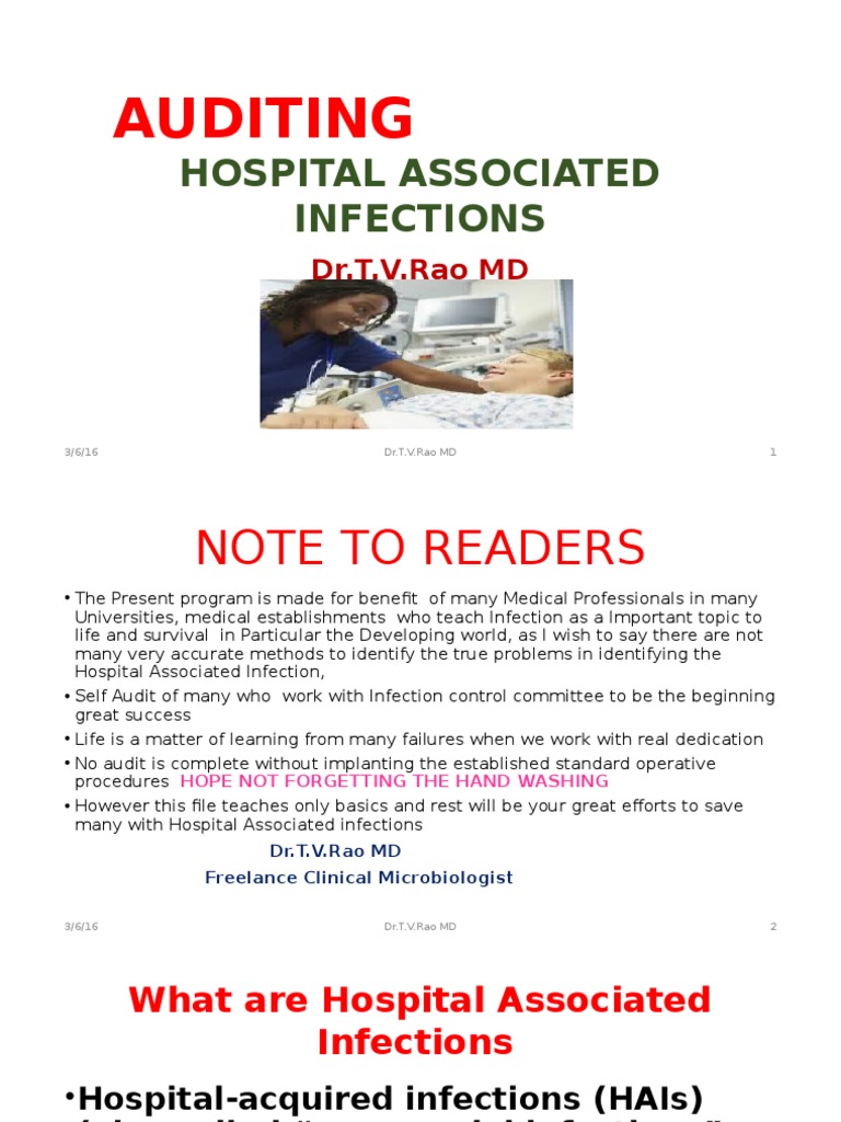 Auditing Hospital Associated Infections | PDF | Hospital Acquired ...
